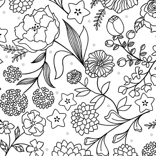 Botanica by Amanda Murphy for Benartex-Black/White – Threads That Bind ...