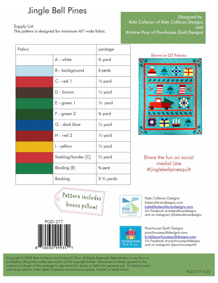 Jingle Bell Pines by Poorhouse Designs- Pattern – Threads That Bind Maxwell