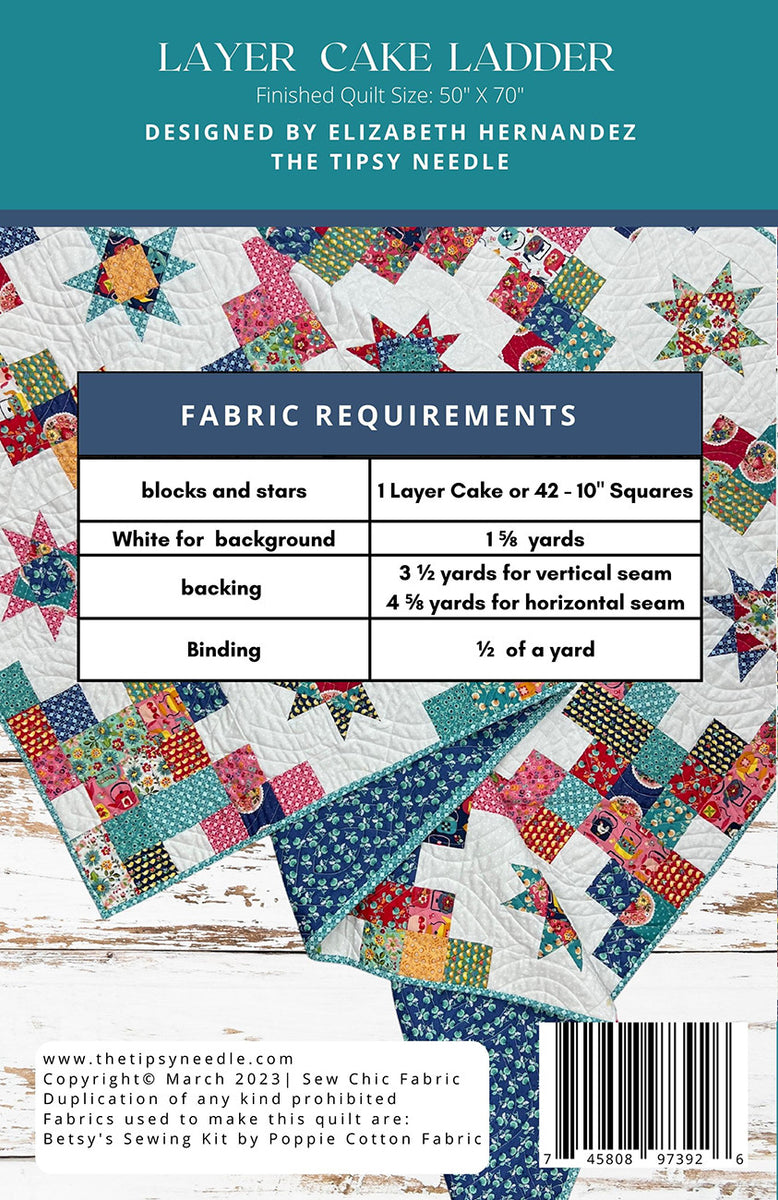 Layer Cake Ladder by the Tipsy Needle- Pattern – Threads That Bind Maxwell