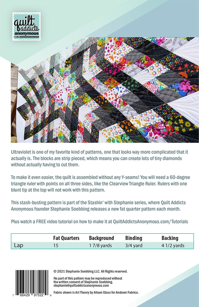 Ultraviolet by Stephanie Soebbing of Quilt Addicts-Pattern – Threads ...