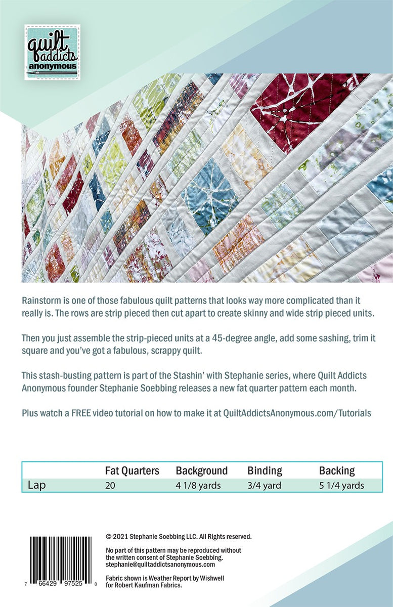 Rainstorm by Stephanie Soebbing of Quilt Addicts-Pattern – Threads That ...